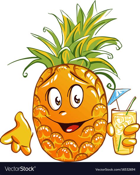 Pineapple Cartoon Character Royalty Free Vector Image