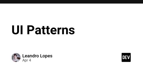 Ui Patterns Dev Community