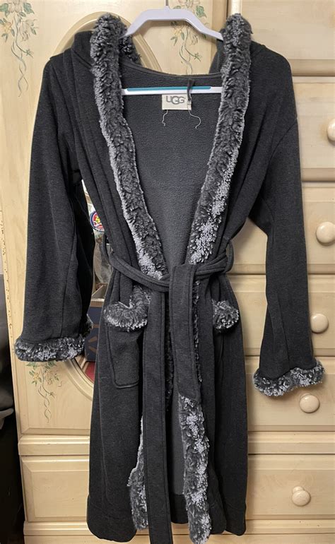 Ugg Womens Duffield Deluxe Ii Robe Grey Spa Belted P… Gem