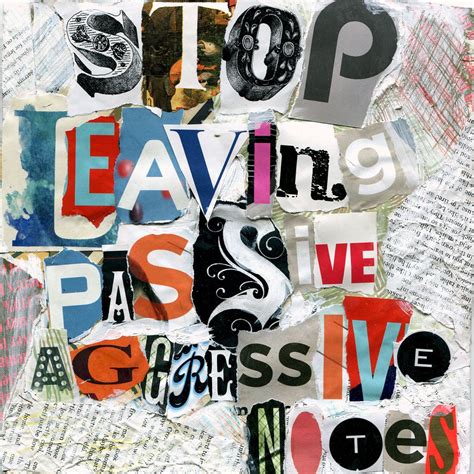 Passive Aggressive Cutouts Typography Art