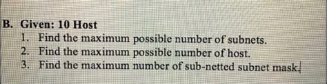 Solved Find The Maximum Possible Number Of Subnets Find
