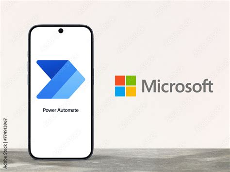 Microsoft Power Automate Logo Is Displayed On A Smartphone Standing On