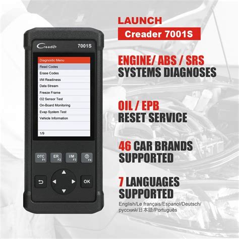 Launch Obd2 Scanner 7001s Diagnostic Scan Tool Code Reader Abs Srs