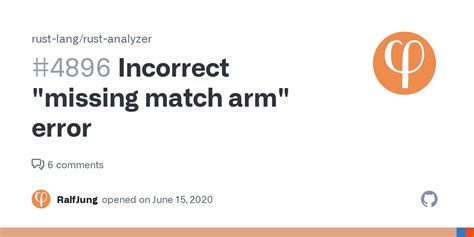 Incorrect Missing Match Arm Error · Issue 4896 · Rust Langrust