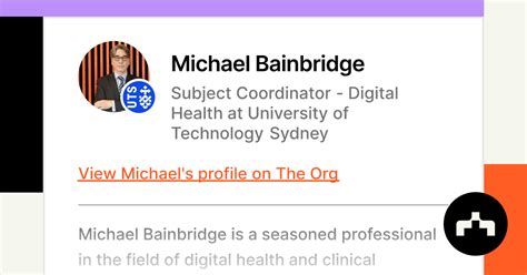 Michael Bainbridge Subject Coordinator Digital Health At University