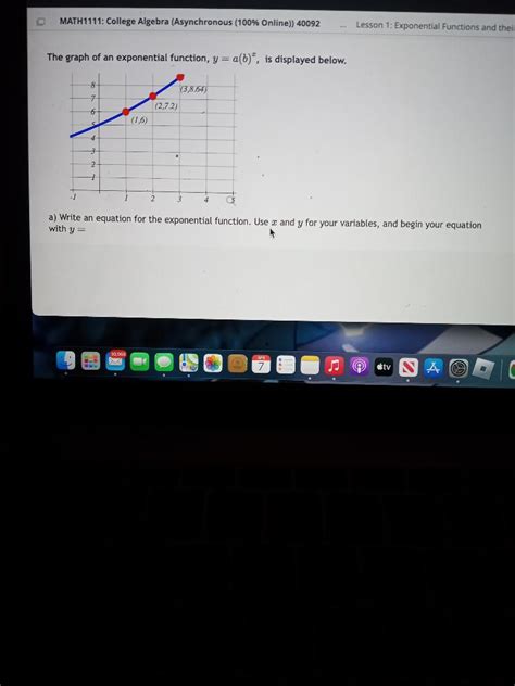 Solved The Graph Of An Exponential Function Y A B X Is Chegg