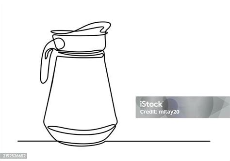 레모네이드 또는 주스 또는 베리 음료 또는 상그리아를 곁들인 투수의 한 선 연속 그리기 0명에 대한 스톡 벡터 아트 및 기타 이미지 0명 건강한 생활방식 건강한