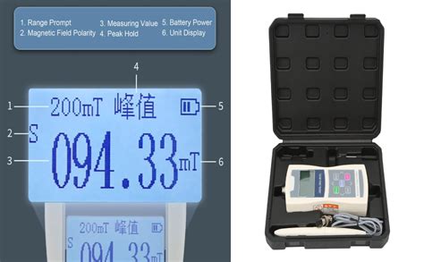 Oumefar Gauss Meter LCD Gaussmeter Magnetic Field Detector High