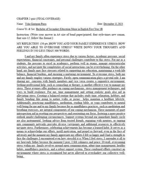 Uts Assignment Pdf Stress Biology Mindfulness