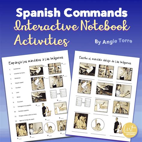 Spanish Commands Los Mandatos Interactive Notebook Activities Best Powerpoints For Spanish Class