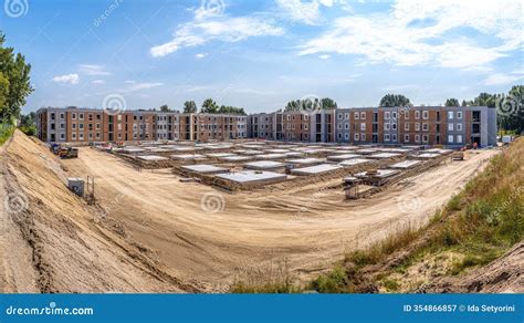 Construction Of Foundations Of A Building Cartoon Vector