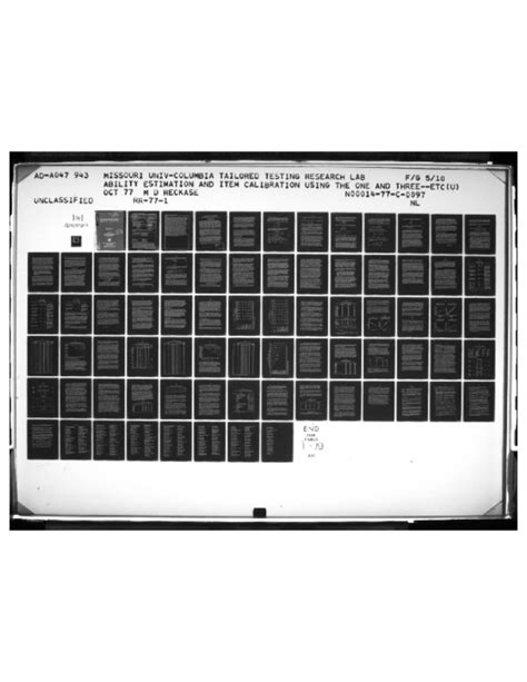 Pdf Ability Estimation And Item Calibration Using The One And Three Parameter Logistic Models