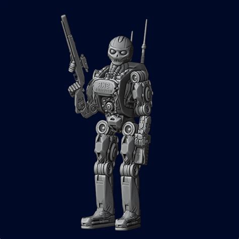 Stl File Skull Robot Science Fiction Robot 💀・3d Printable Model To