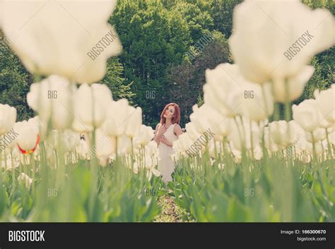 Happy Woman Flower Image Photo Free Trial Bigstock
