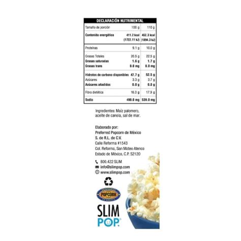 Palomitas Slim Pop Sal De Mar 110 G Bodega Aurrera Despensa A Tu Casa