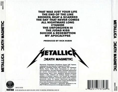 Car Tula Trasera De Metallica Death Magnetic Portada