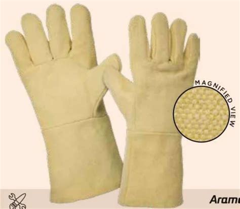 Leather Yellow Heat Resistant Gloves Hrg 405 At ₹ 850pair In Indore