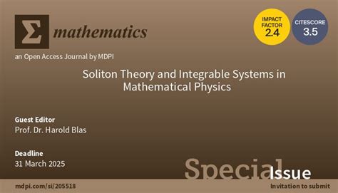 mdpiopenaccess integrable systems mathematical physics section