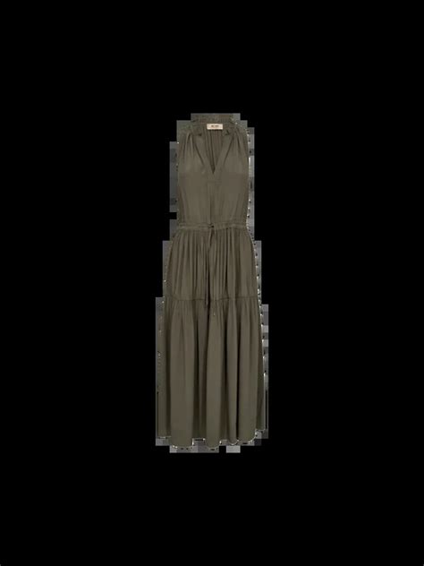 Mos Mosh Sabri Sl Solida Dress Dusty Olive Aukia