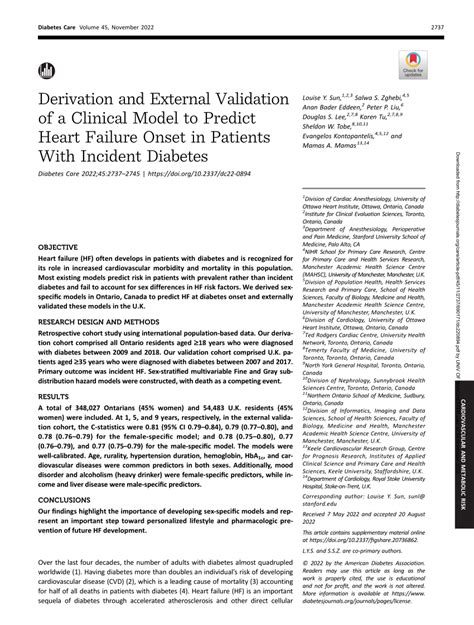 pdf derivation and external validation of a clinical model to predict