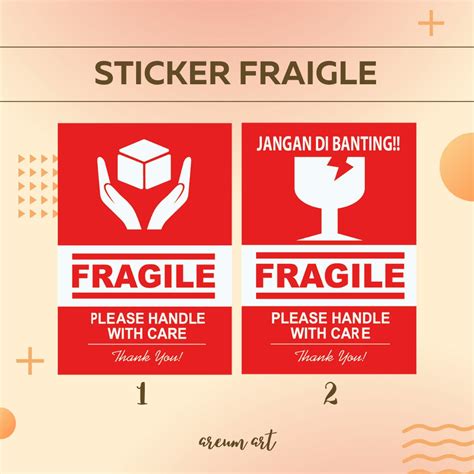 Jual Stiker Fragile Sticker Fragile Murah Sticker Jangan Dibanting