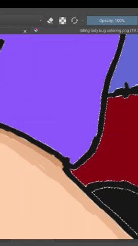 Short My Cutes Riding Lady Bug Shading P1 Digital Coloring Page Krita