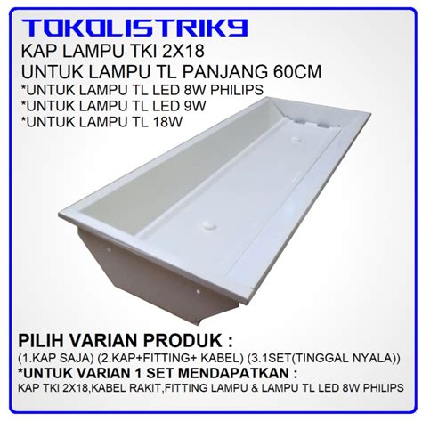 Jual Kap Lampu Tki 2x18 Watt Kap Lampu Tl Tki 2x18watt Shopee Indonesia