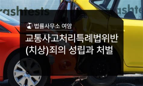 교통사고처리특례법위반치사죄의 성립과 처벌 네이버 블로그