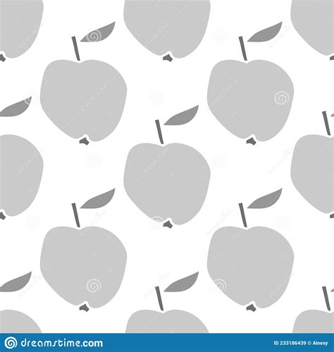 Cute Apple In Flat Style Seamless Pattern Fruit Polka Dot Background