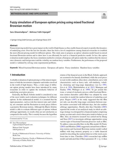 Fractional Pdf Option Finance Blackscholes Model