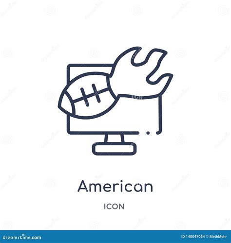 Linear American Football Stadium Icon From American Football Outline