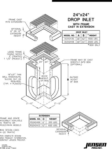 Drop Inlet 2424 Cast In Frame Jensen Infrastructure