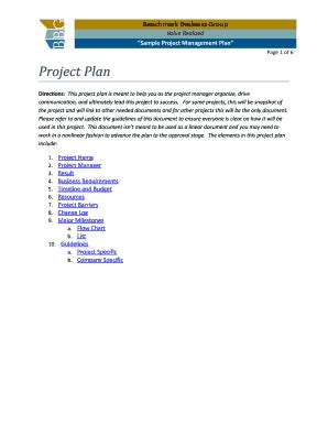 Fillable Online Sample Project Management Plan Fax Email Print PdfFiller