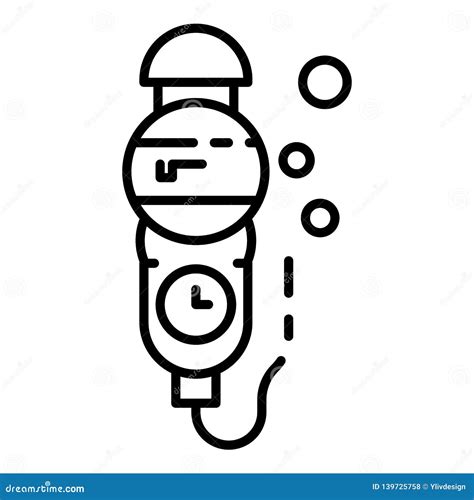 Underwater Pressure Manometer Icon Outline Style Stock Vector Illustration Of Ocean Glyph