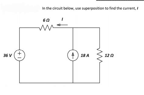 solved in the circuit below use superposition to find the