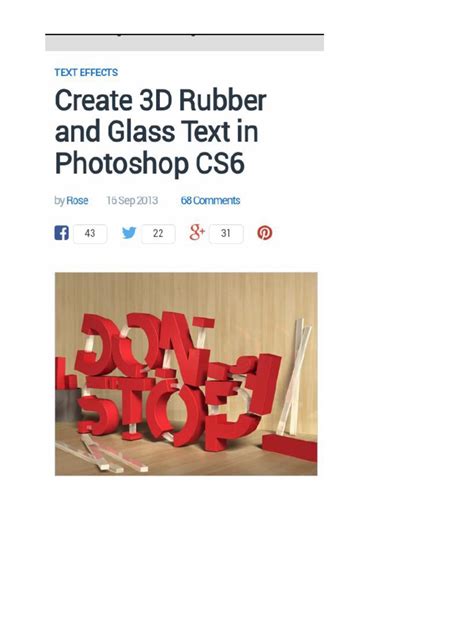 Create 3d Rubber And Glass Text In Photoshop Cs6 Pdf 3 D Computer
