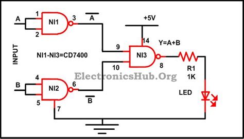 Construction Of Or Gate With Nand Gate For More Information About This Circuit Visit