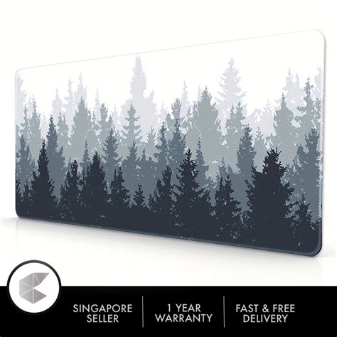 Sg Ready Stock Misty Forest Mouse Mat Anti Slip Mouse Pad Mousepad