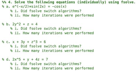 solved 4 solve the following equations individually