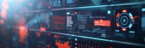 A Futuristic Computer Monitor Showing A Dynamic Abstract Network Monitoring Dashboard With