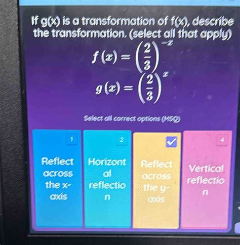 Solved If G X Is A Transformation Of F X Describe The