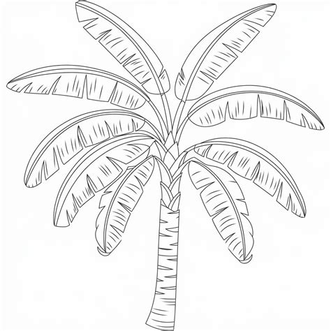 Sketsa Pohon Pisang Sederhana