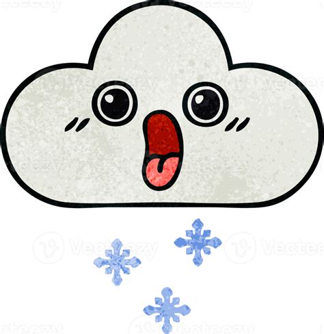 Retro Grunge Texture Cartoon Of A Snow Cloud 45013845 Png