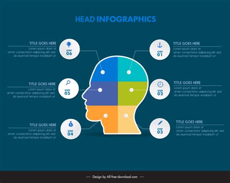 Head Infographic Template Flat Silhouette Ui Layout Vectors Images