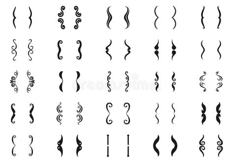 Curly Braces Black Icons Set Text Brackets Abstract Stock Vector Illustration Of Border