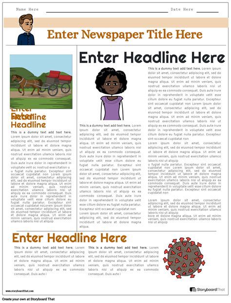 Multiple Sections Newspaper Project Worksheet