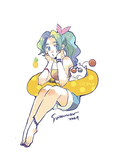 Genpai39 Moogle Tina Branford Final Fantasy Final Fantasy Vi Highres 1girl Anklet Bare