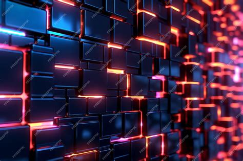 Premium Ai Image 3d Render Of A Glowing Cyber Texture Abstract Background