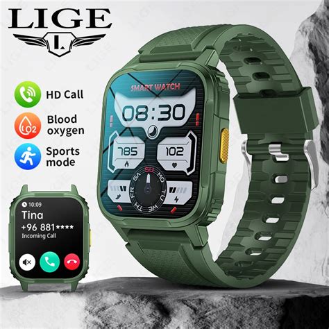 LIGE Rel Gio Inteligente De Tela HD Masculina Chamada Bluetooth IP Imperme Vel Modo