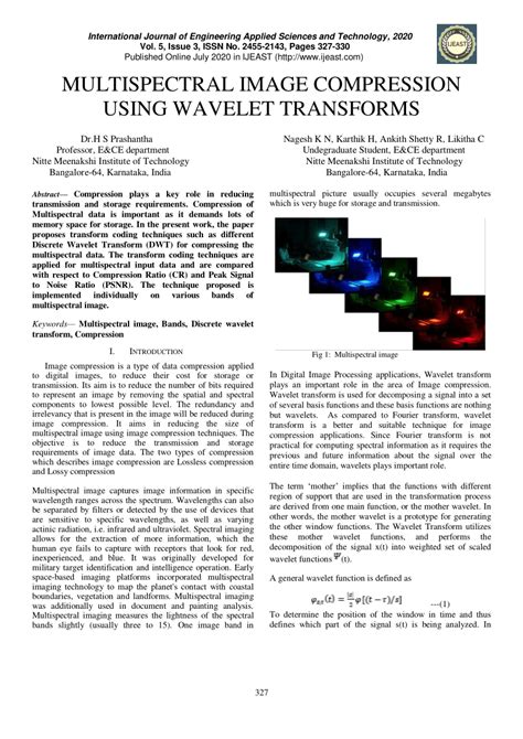 Pdf Multispectral Image Compression Using Wavelet Transforms